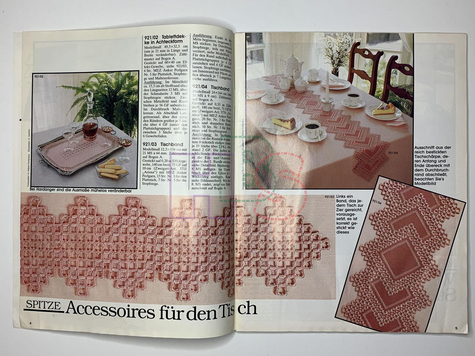 Коллекционный журнал Burda Хардангер Hardanger E921 1988. Он-лайн просмотр.